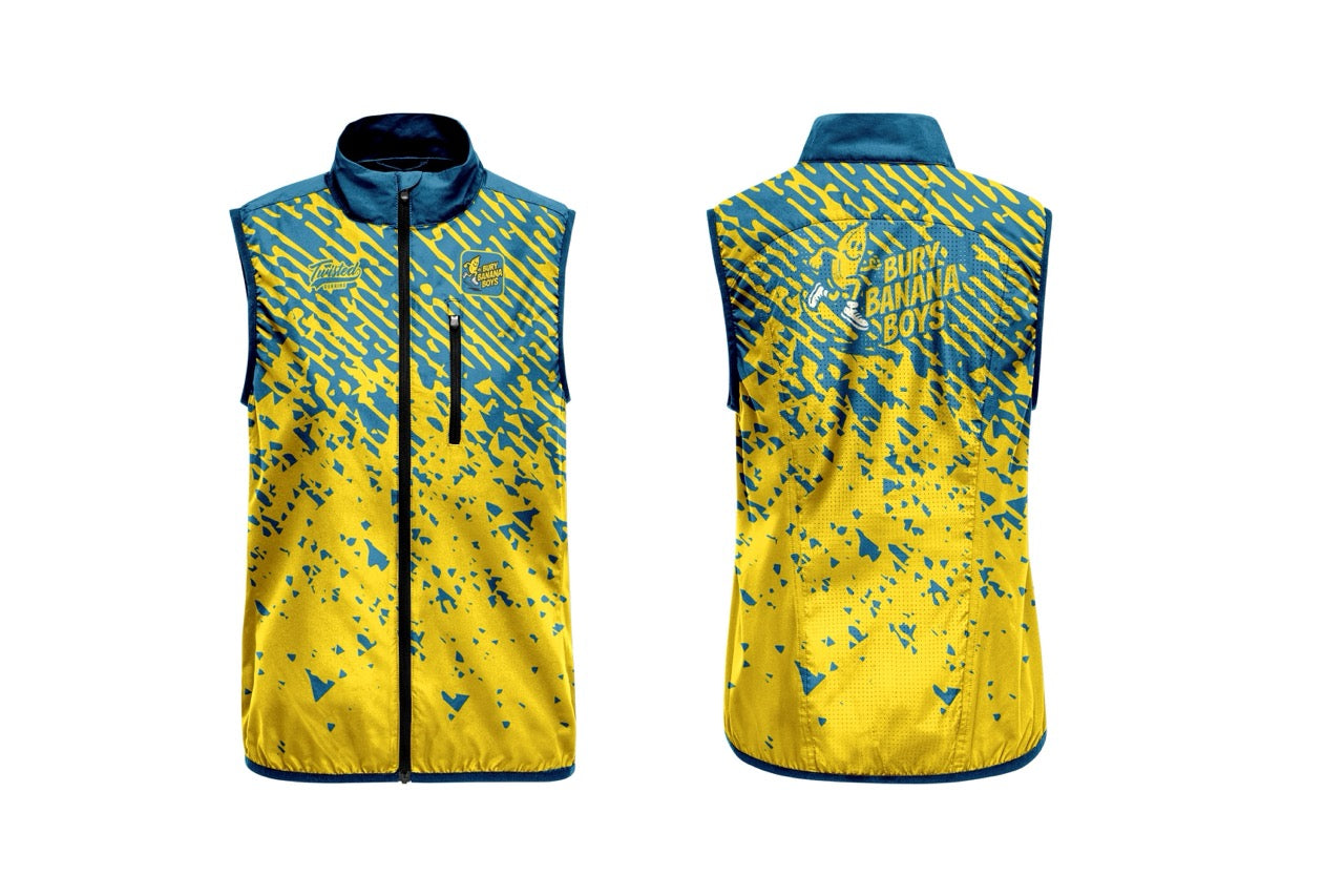 Bury Banana Boys Gilet - Blue/Yellow | Twisted Running – Twistedrunning